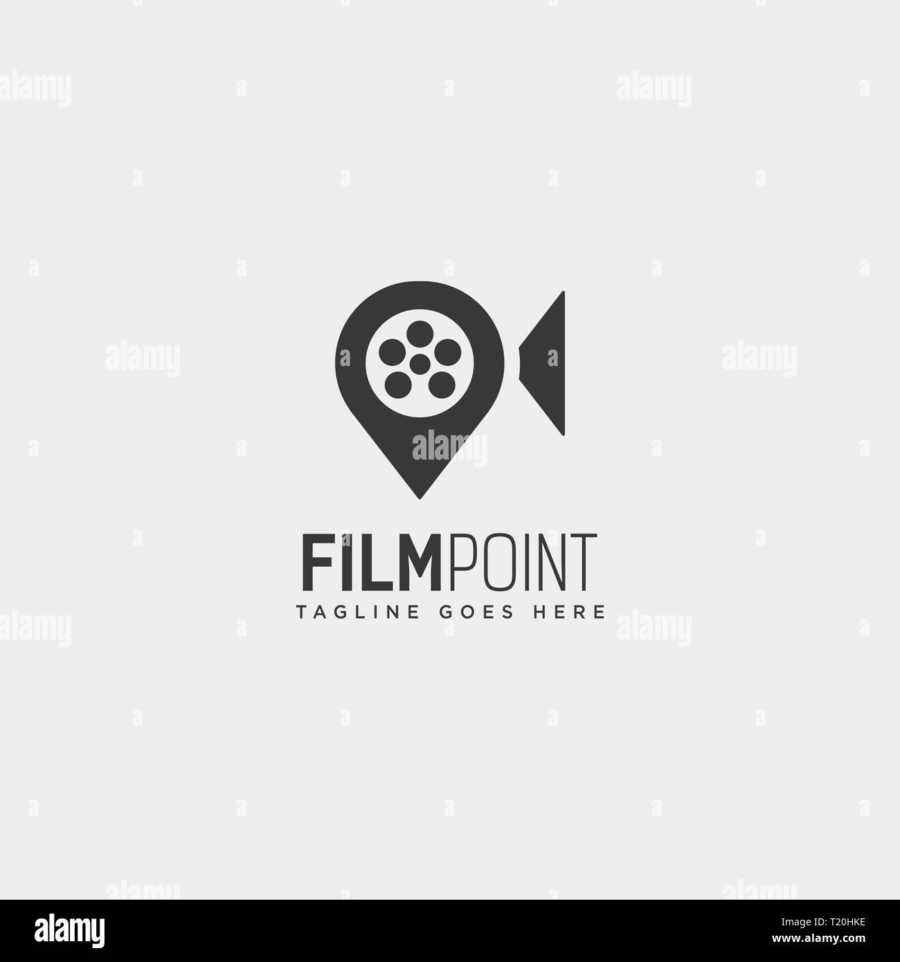 movie point navigator or pin map cinema simple logo template vector ...