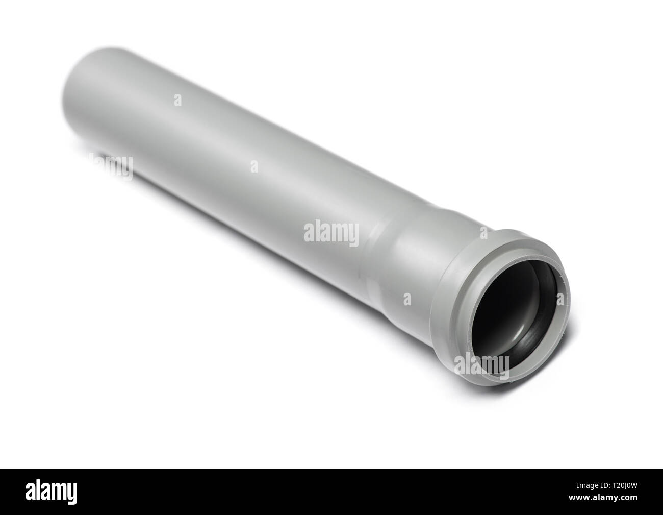 Short plastic pipe isolated on white Stock Photo - Alamy