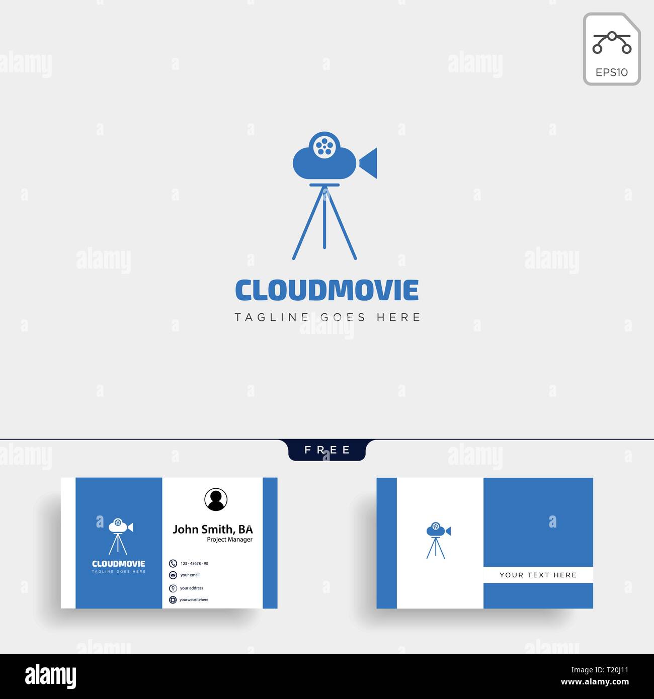cloud video movie badge simple logo template with black color vector ...