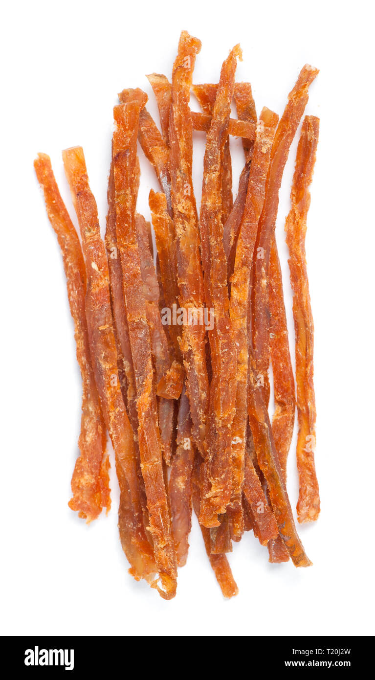 Dried salted fish sticks isolated on white Stock Photo - Alamy