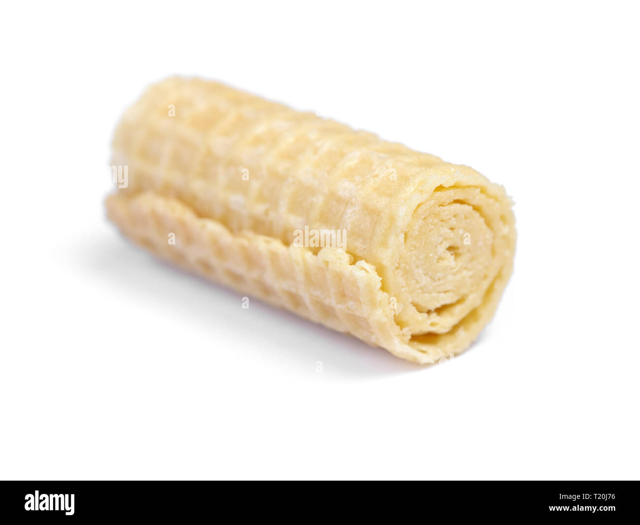 Single wafer roll isolated on white Stock Photo - Alamy