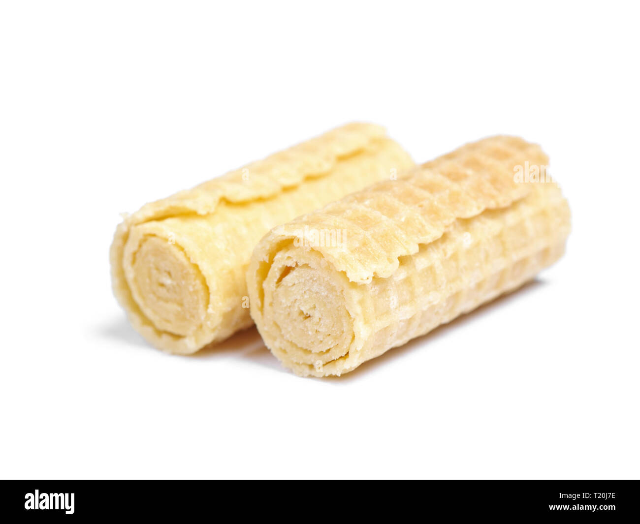 Group of wafer rolls isolated on white Stock Photo - Alamy