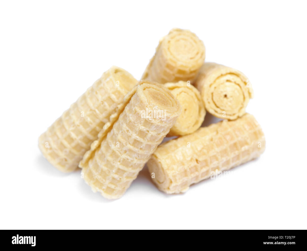 Group of wafer rolls isolated on white Stock Photo - Alamy