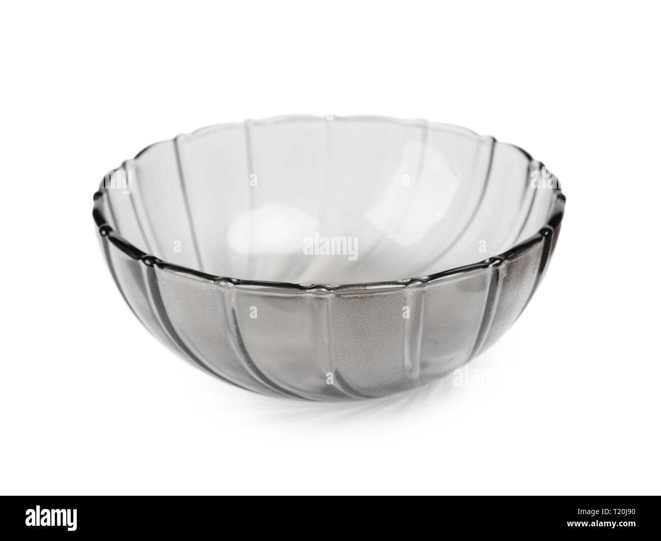 Empty black transparent bowl isolated on white background Stock Photo ...