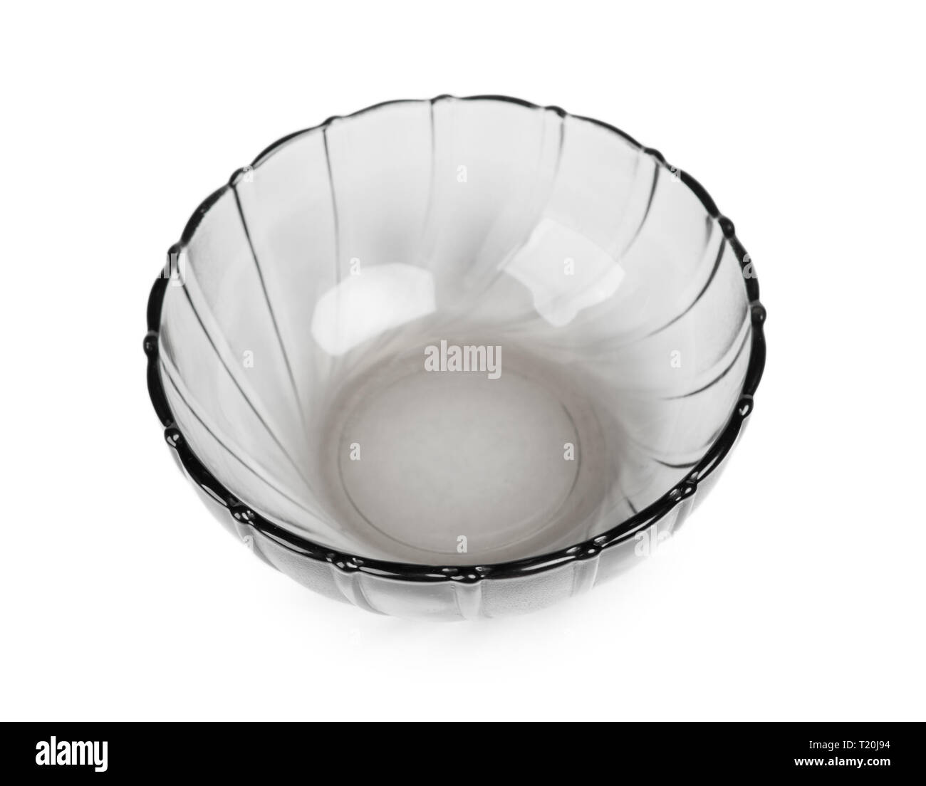 Empty black transparent bowl isolated on white background Stock Photo ...