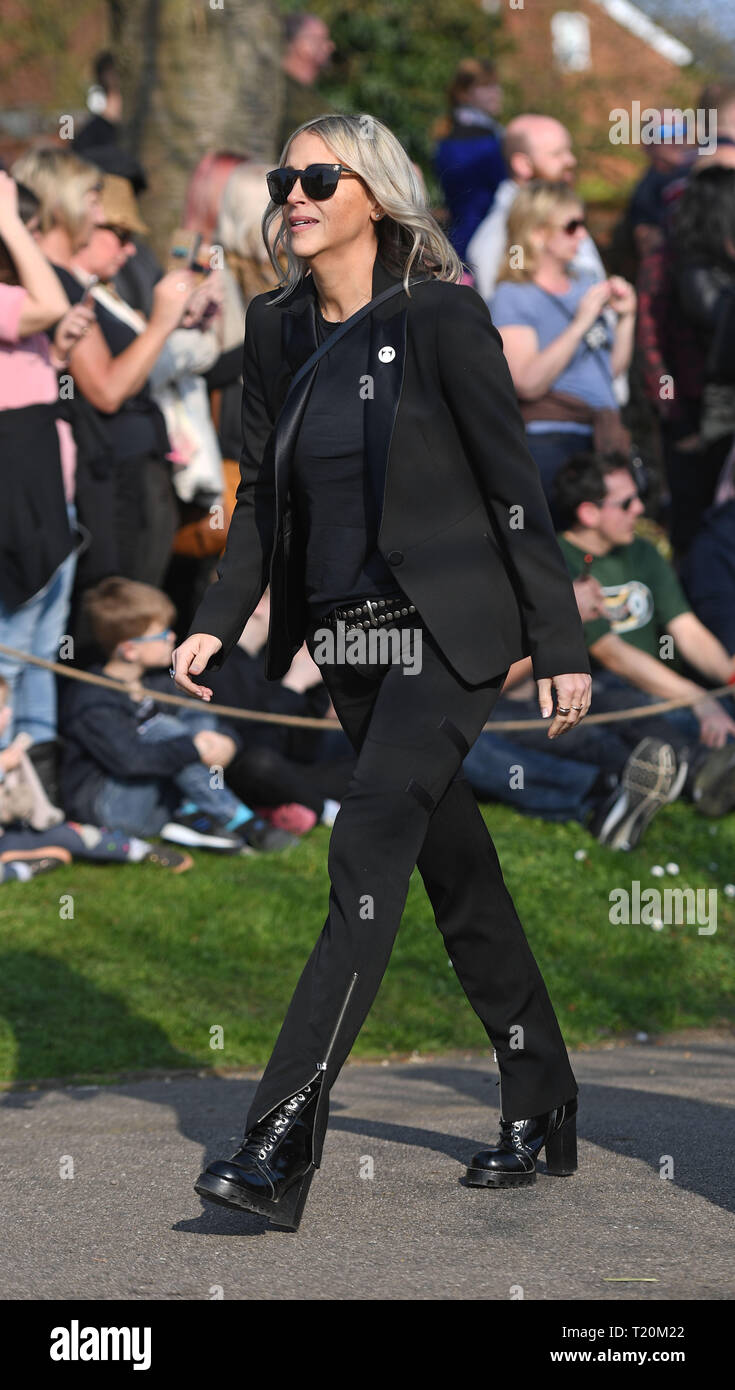 Nicole appleton arrives the funeral of keith flint in bocking hi-res ...