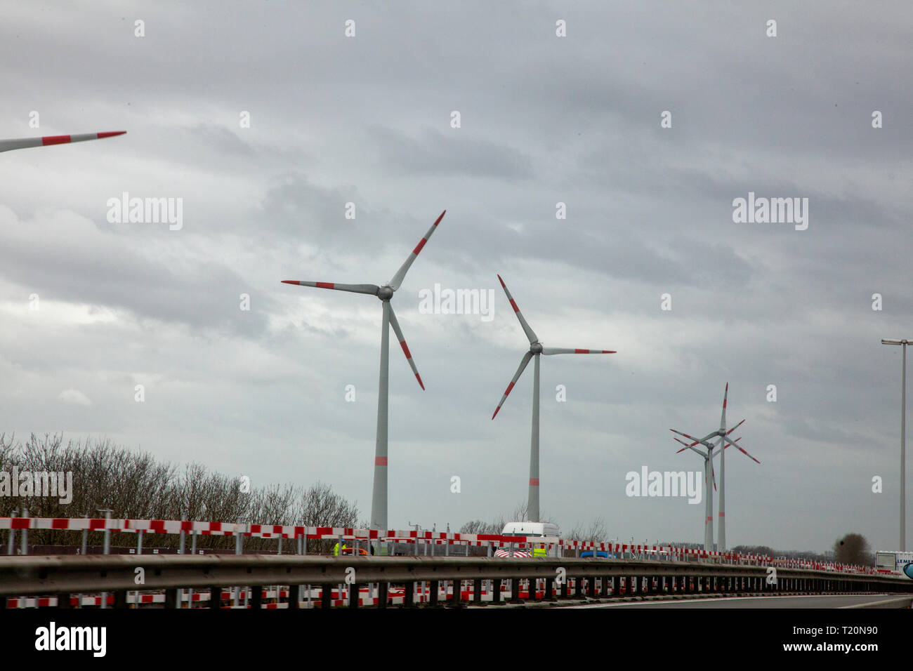Wind turbines across the highway,Netherlands Stock Photo - Alamy