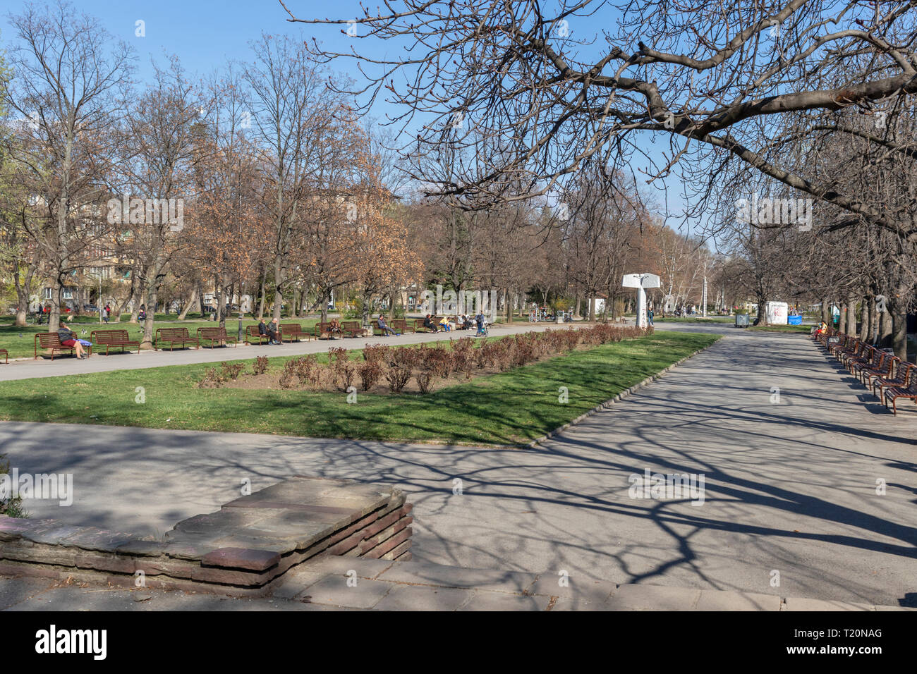 SOFIA, BULGARIA - MARCH 27, 2019: Spring Landscape with Trees and ...