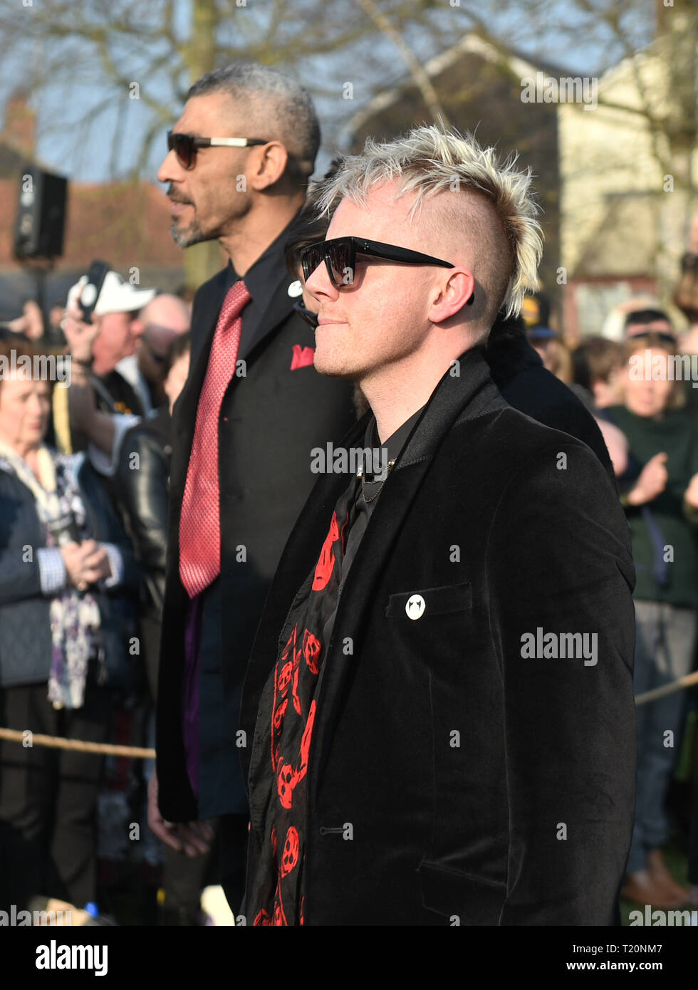 Guests arrive for the funeral of Keith Flint at St Mary's Church in ...