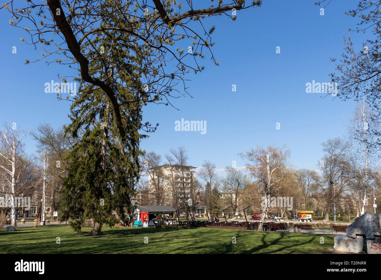 SOFIA, BULGARIA - MARCH 27, 2019: Spring Landscape with Trees and ...