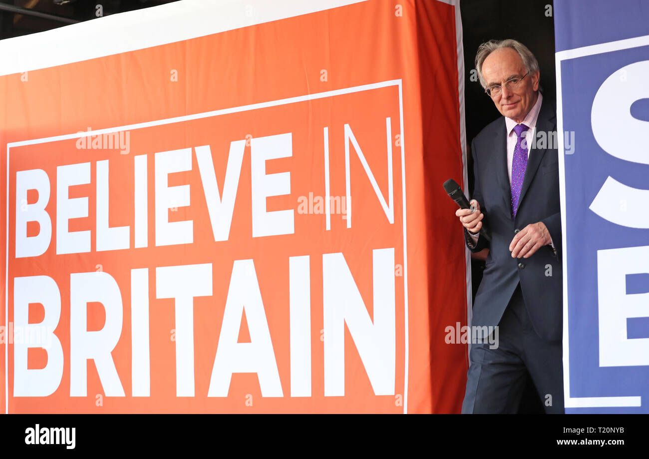 Conservative mp peter bone onstage in parliament square hi-res stock ...
