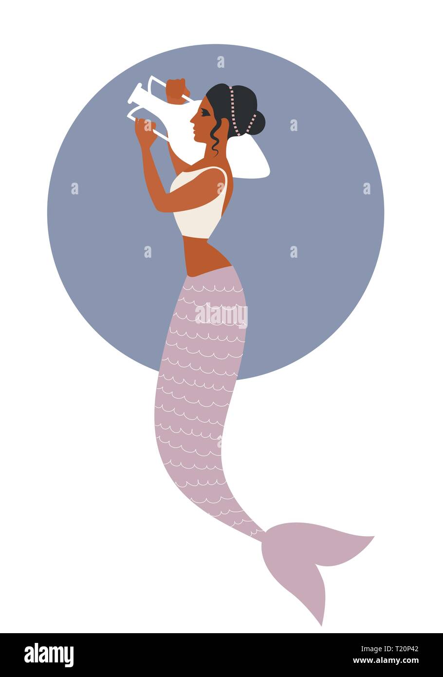 Ancient Greece mermaid carrying an amphora. Mediterranean mythology ...