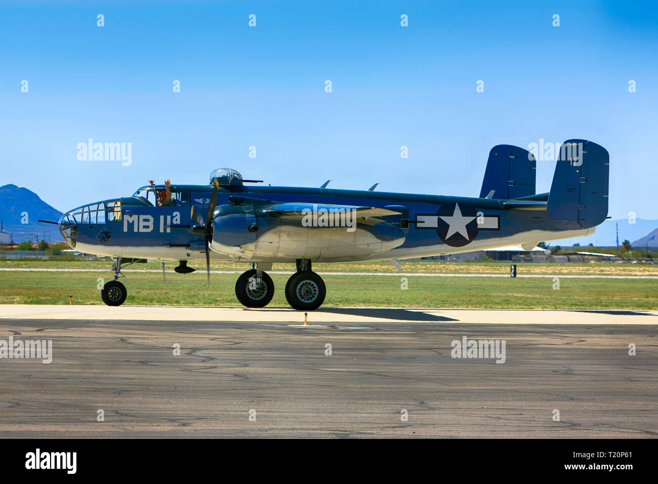 A WW2 USNavy PBJ-1 (B25 Mitchell) bomber at the Tucson Air Show in ...