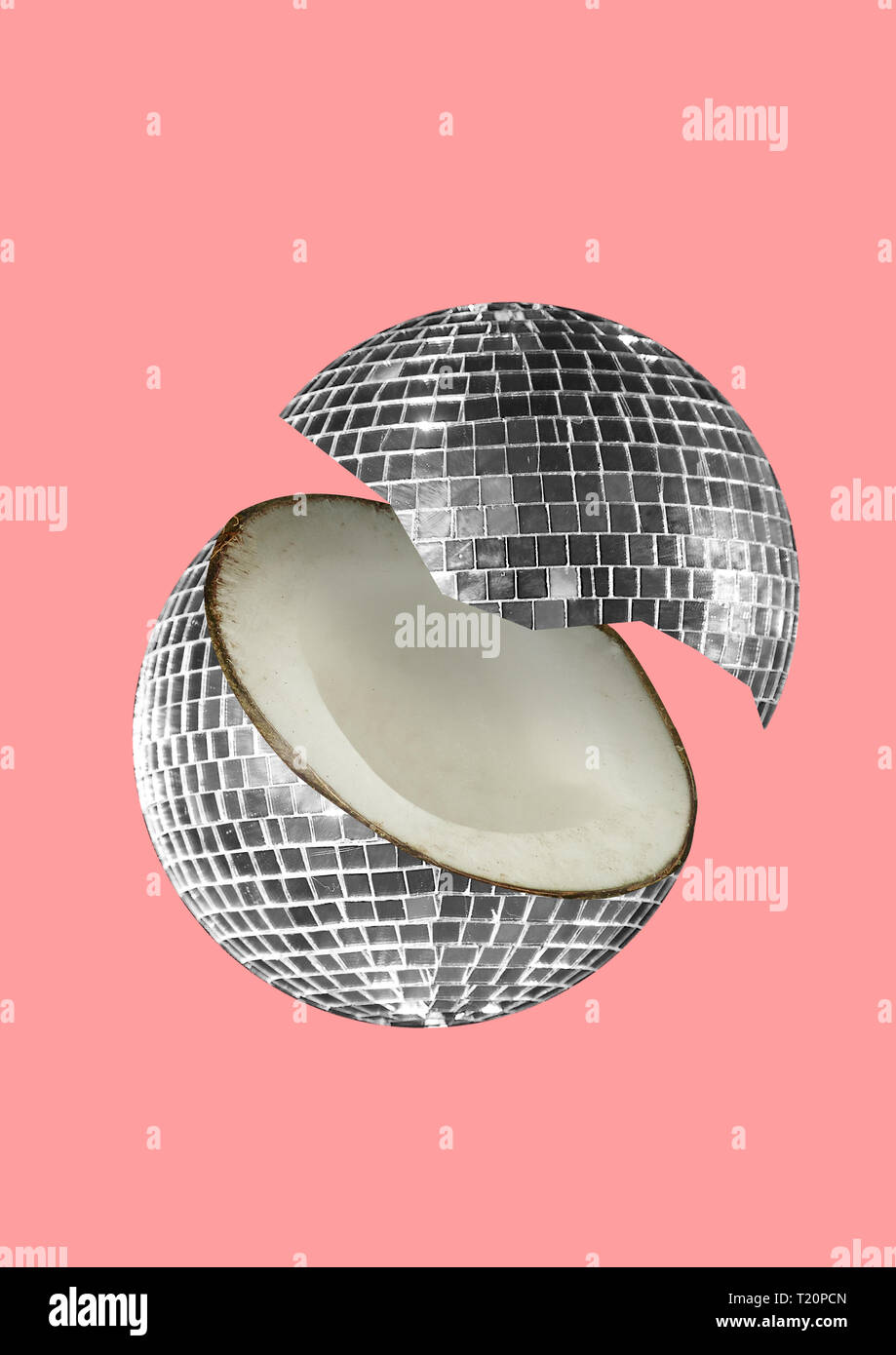 A paradox. An alternative coconut or musicial nut as a silver bright ...