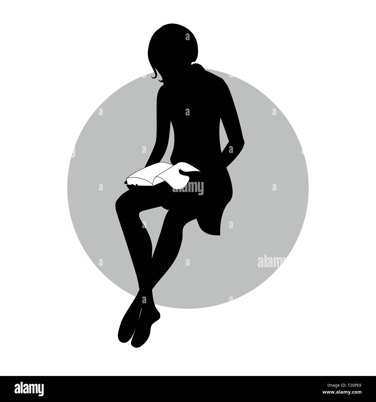 Woman Reading Silhouette