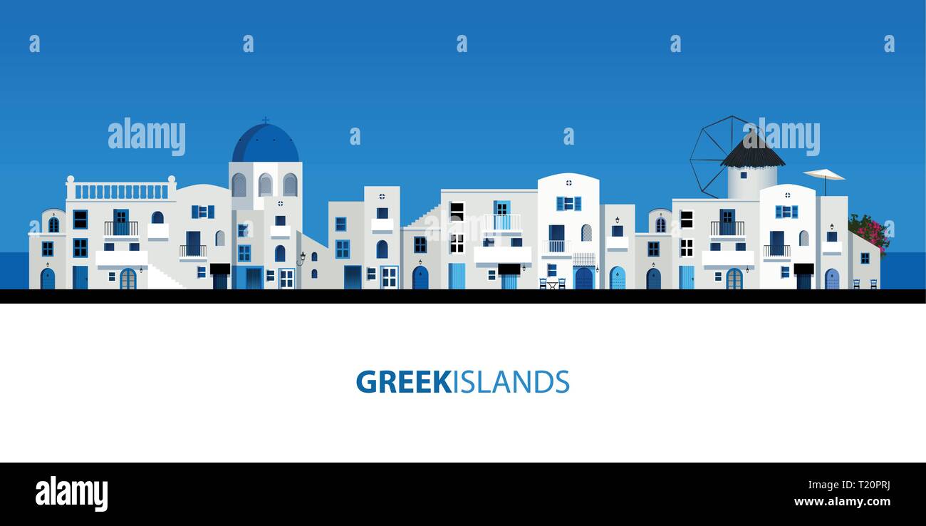 Blue sky background greece Stock Vector Images - Alamy