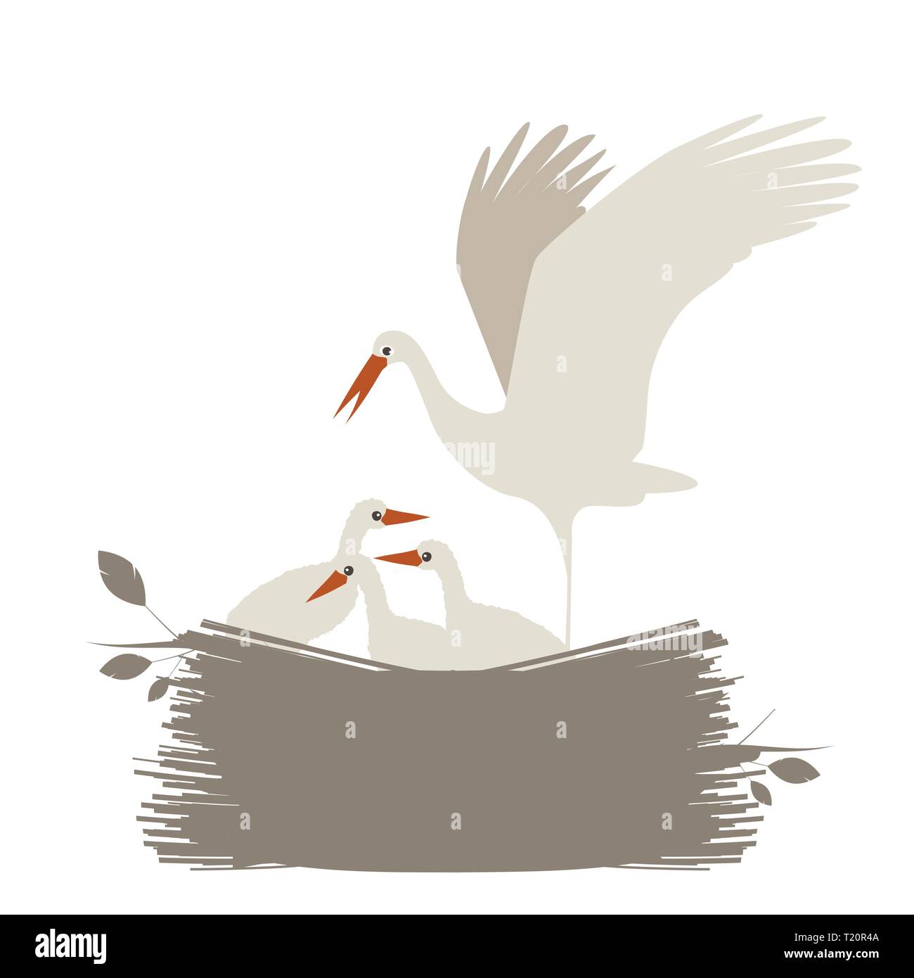 Nest stork on nest Stock Vector Images - Alamy