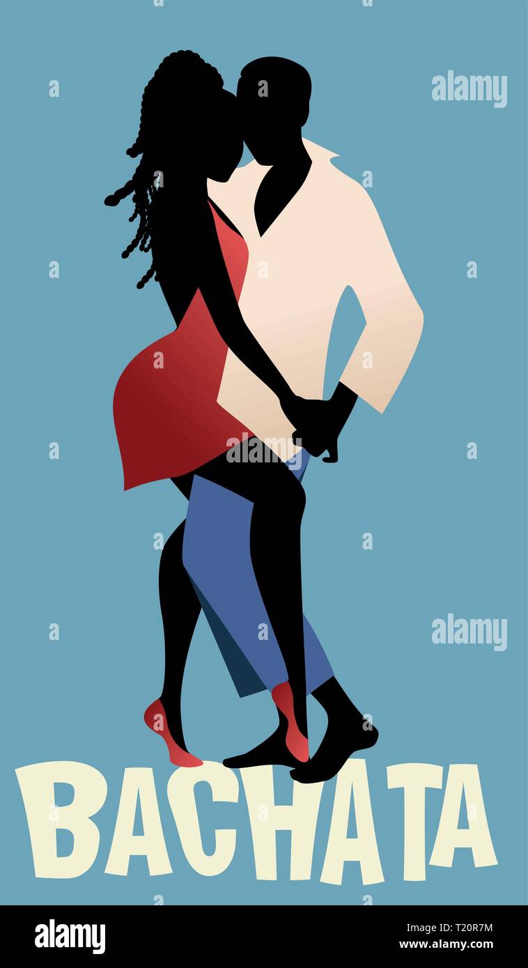 Silhouette of couple dancing bachata. Vector Illustration Stock Vector Image & Art - Alamy