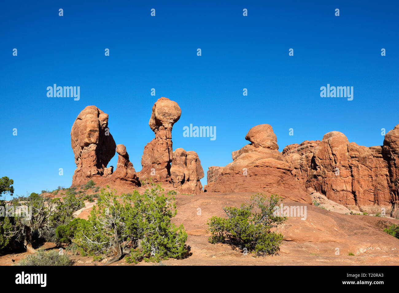Rock Pinnacles, The Great Wall, Arches National Park, Utah, America ...