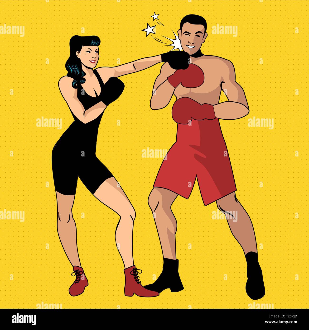 Woman boxing , retro hi-res stock photography and images - Alamy