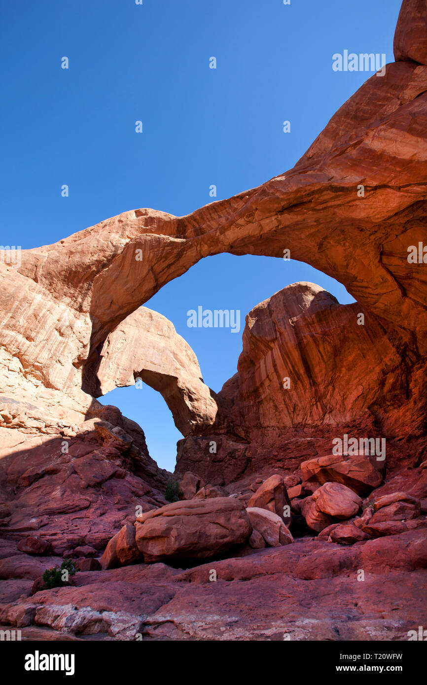 Double Arch, Arches National Park, Utah, America Stock Photo - Alamy