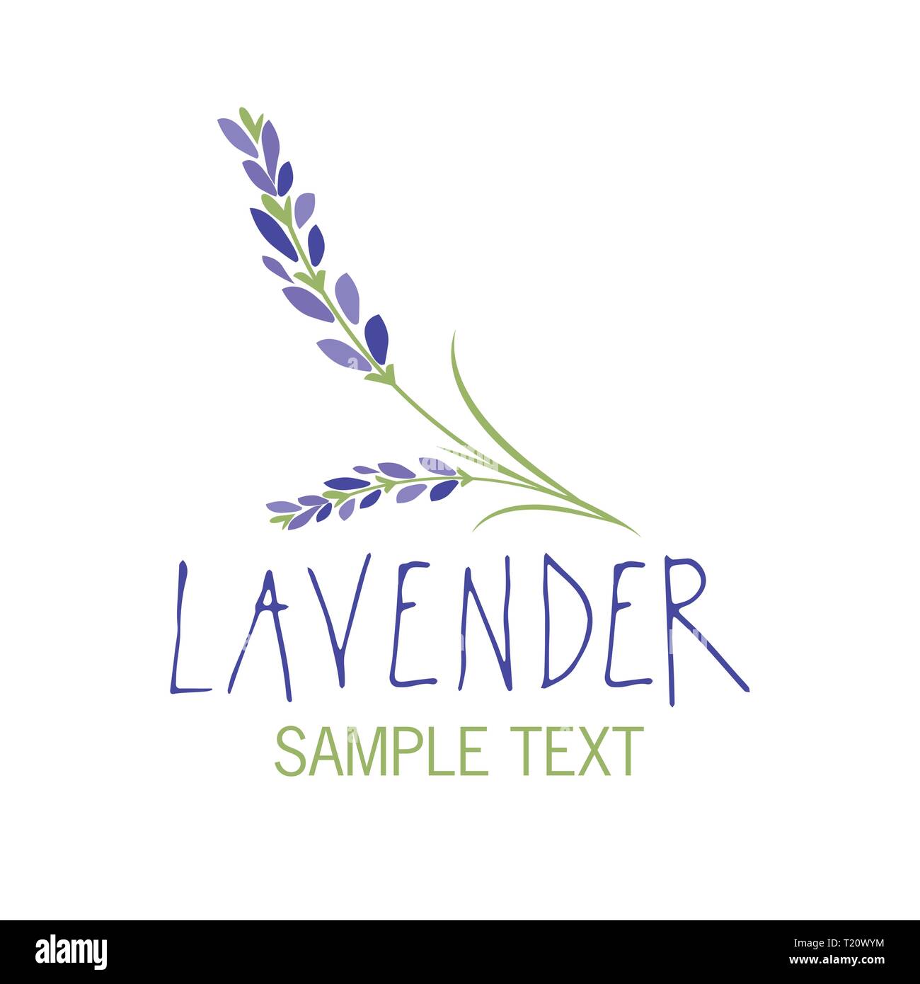 Lavender flower. Logo design. Text hand drawn Stock Vector Image & Art ...