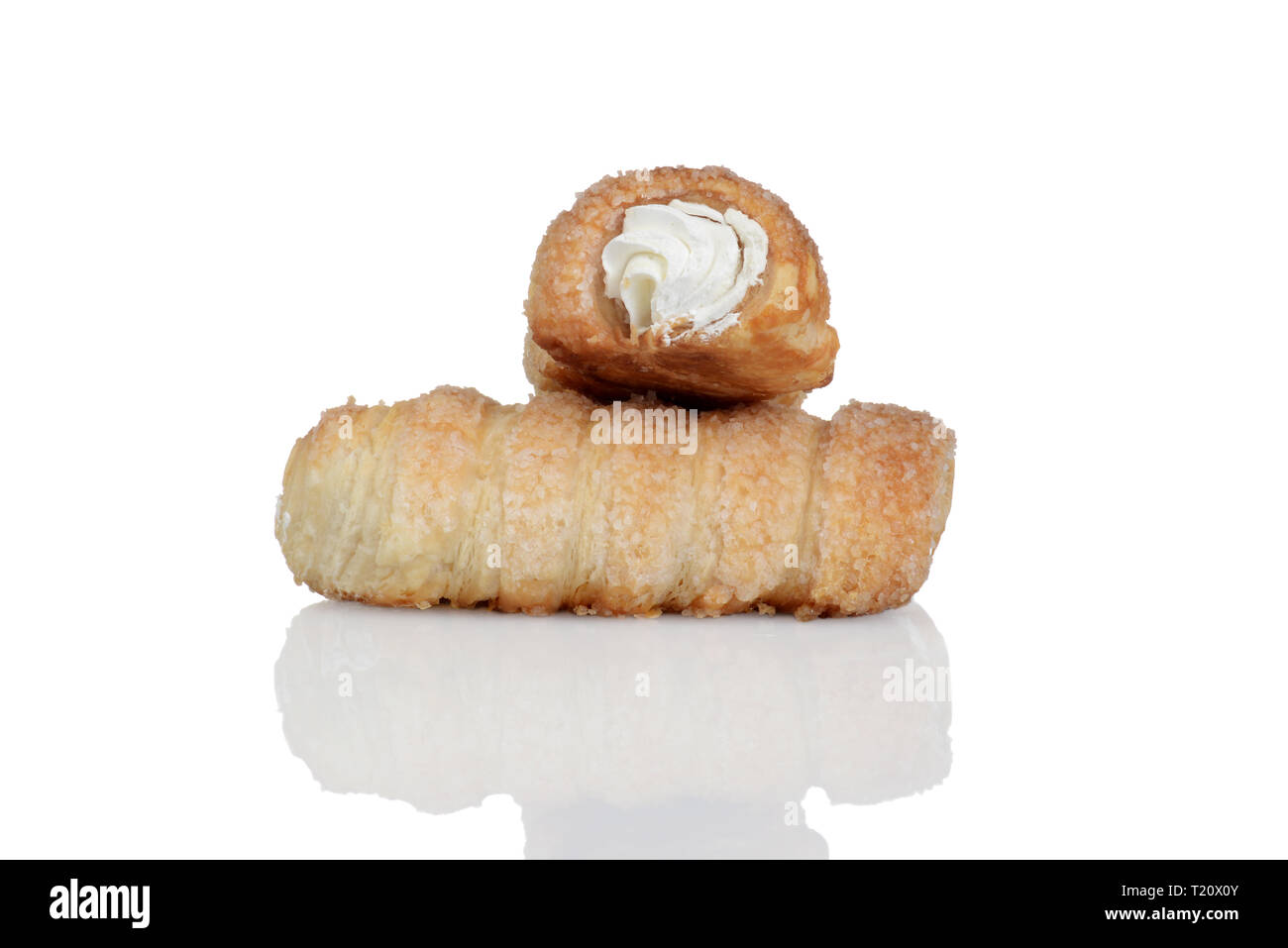 closeup cream filled cannoli Stock Photo - Alamy