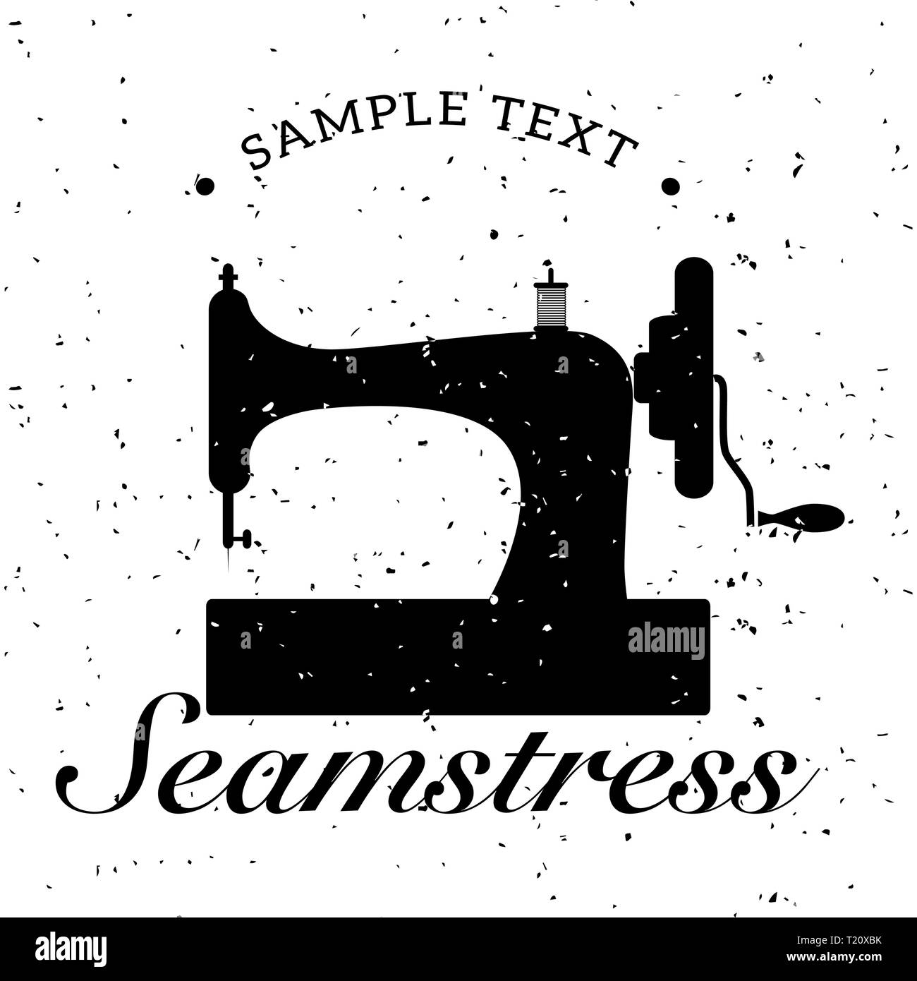 Vintage emblem of retro sewing machine Stock Vector Image & Art - Alamy