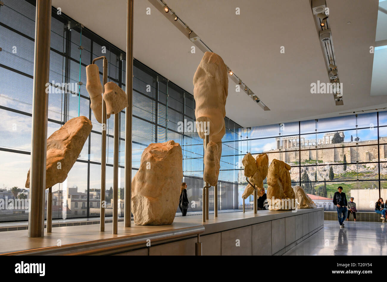 The Parthenon and Acropolis seen through the windows of the new ...