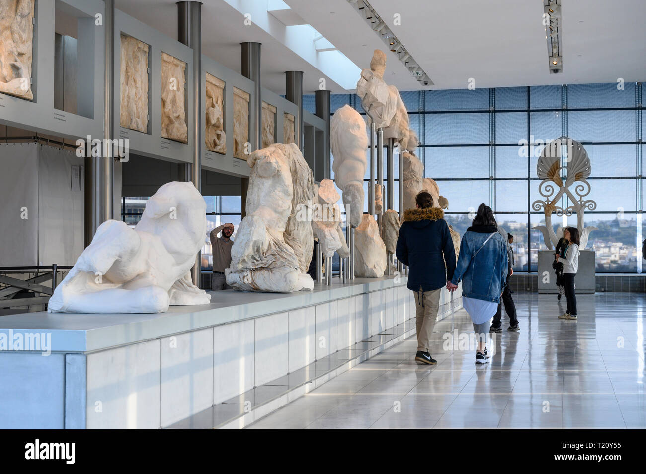 The Parthenon and Acropolis seen through the windows of the new ...