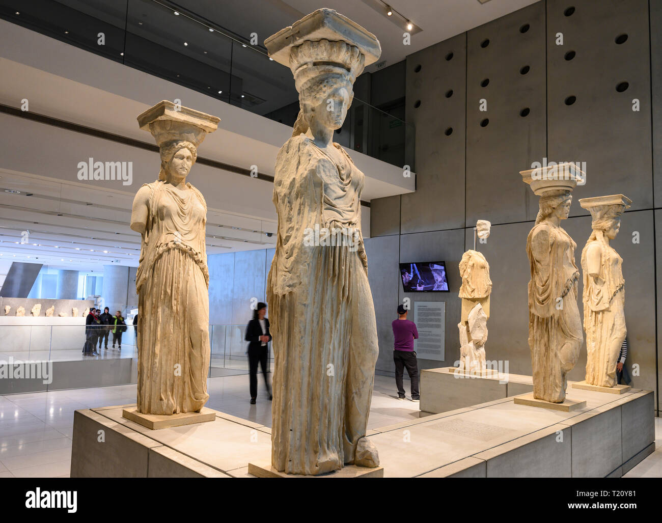 The original Caryatids from the Temple of the Erechtheion on the ...