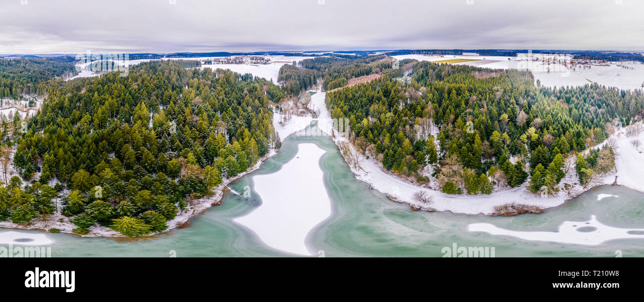 Germany, Baden-Wuerttemberg, Ostalbkreis, Swabian forest, Aerial view ...