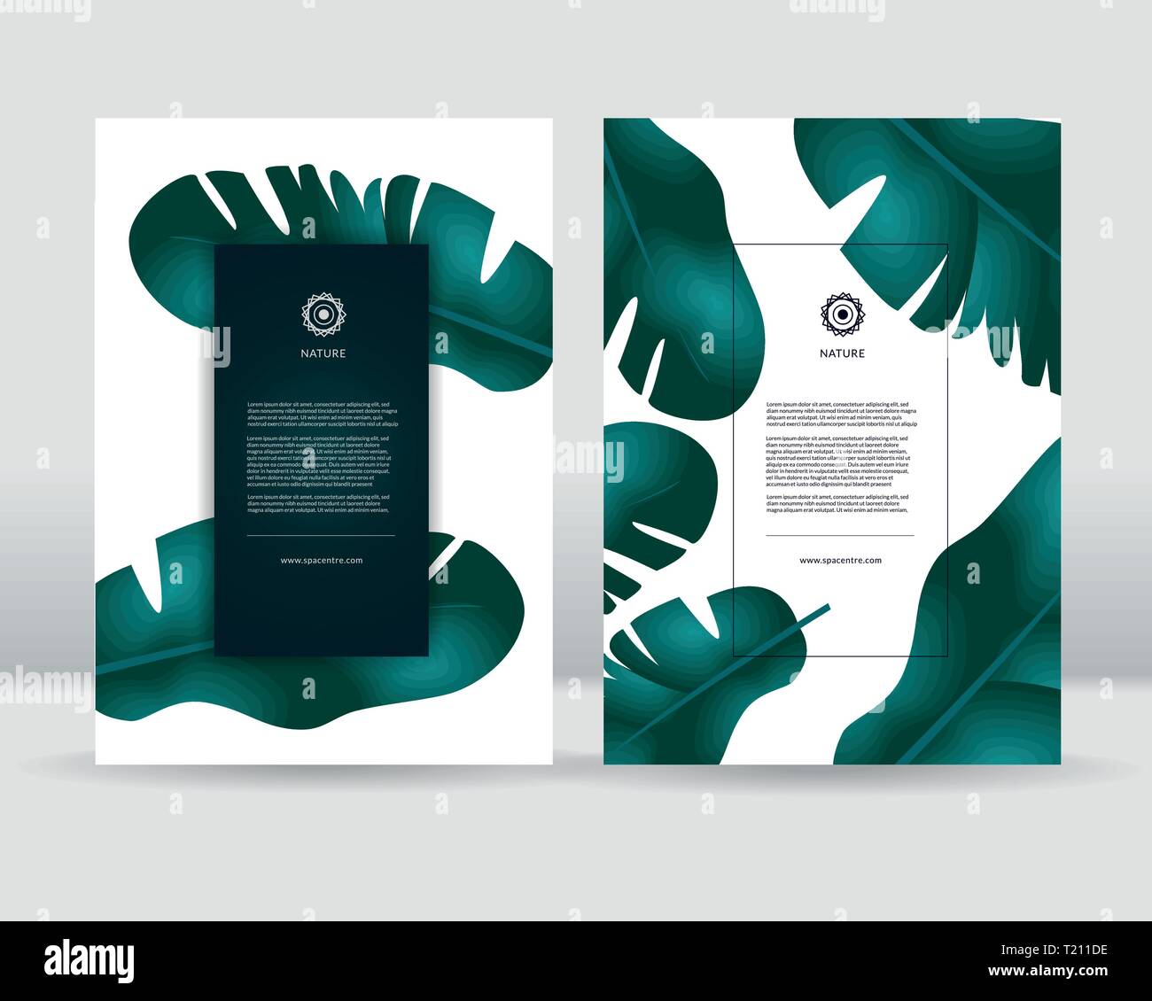 Tropical leaves poster template Stock Vector Image & Art - Alamy