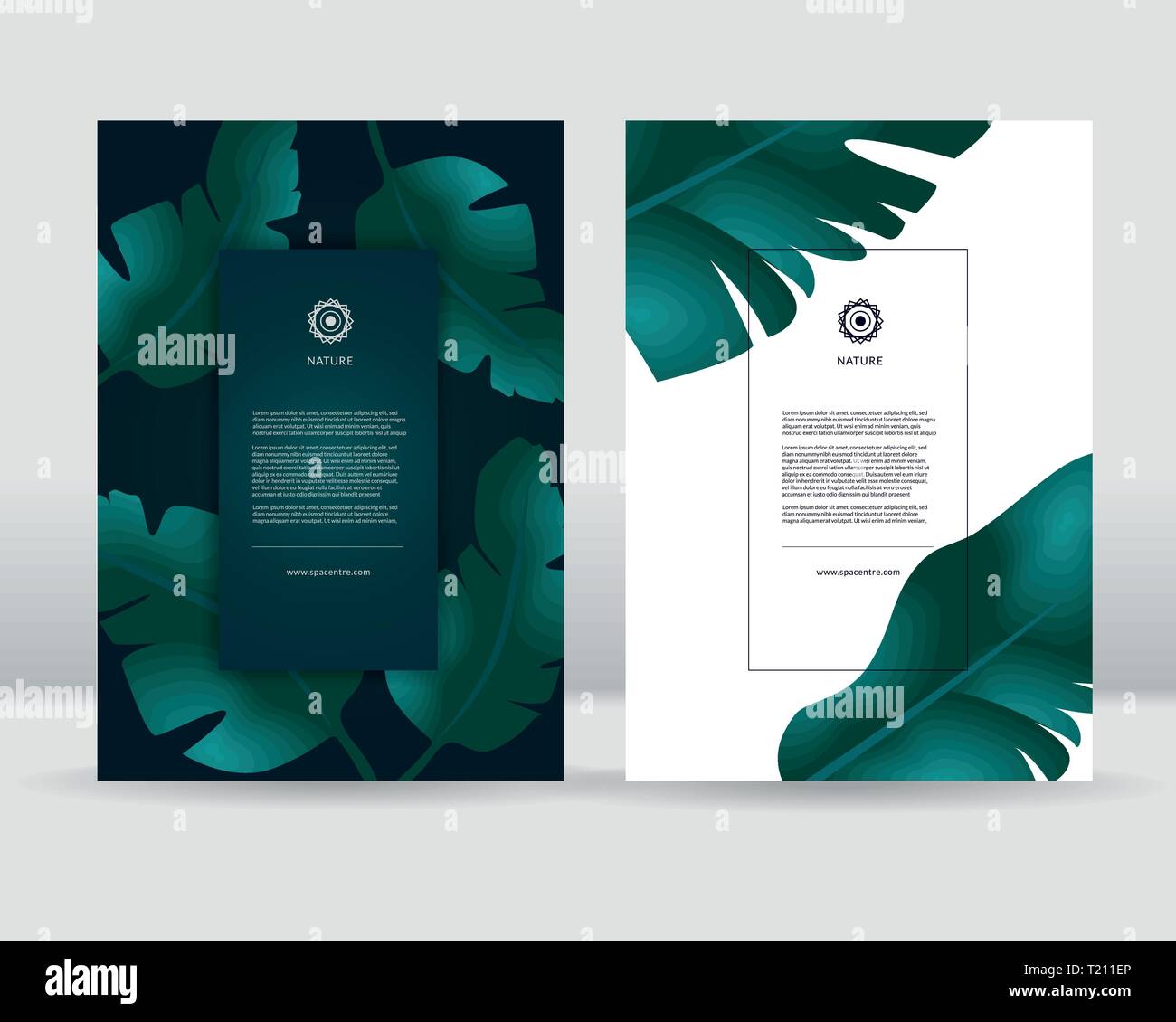 Tropical leaves poster template Stock Vector Image & Art - Alamy