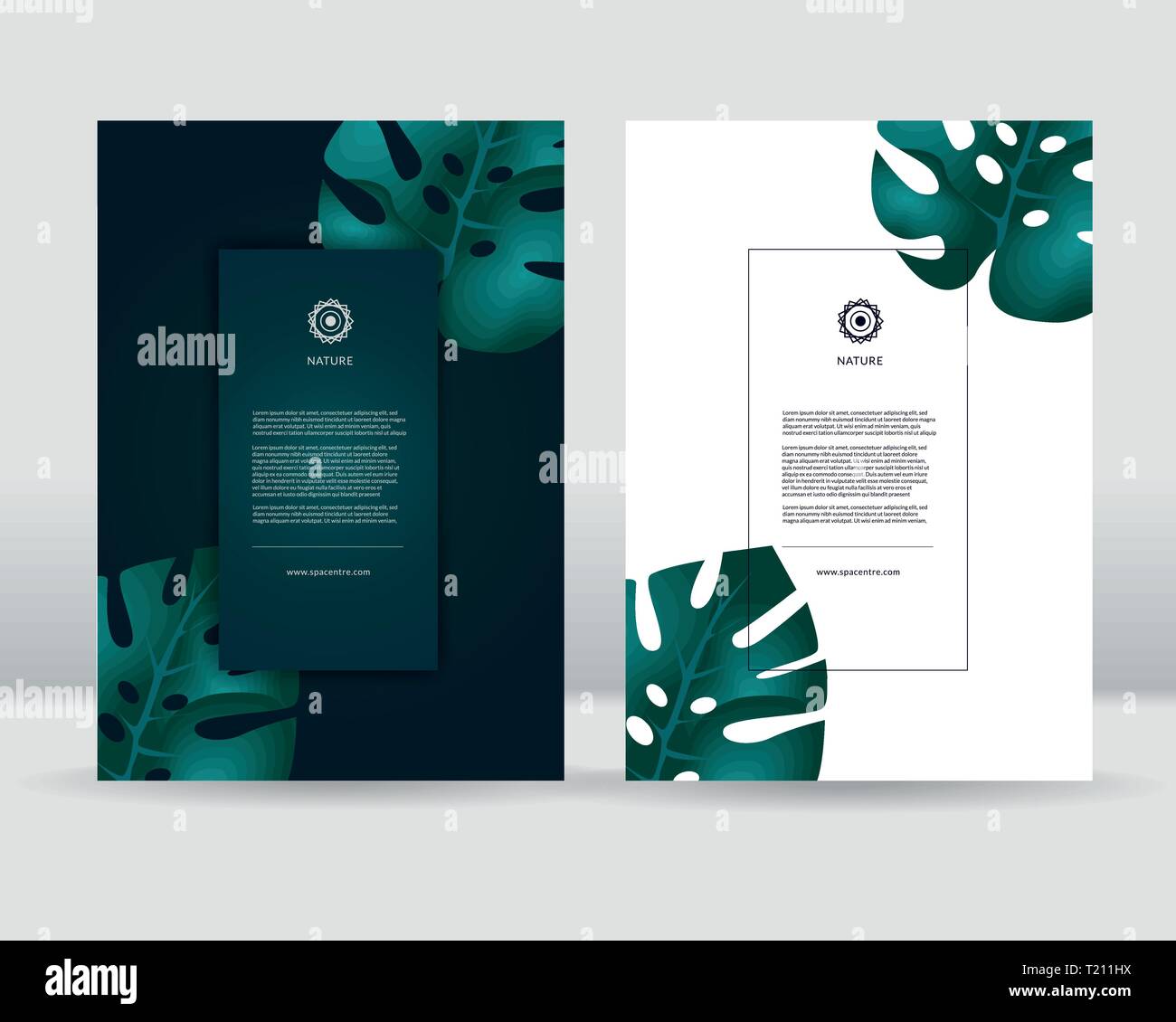 Tropical leaves poster template Stock Vector Image & Art - Alamy