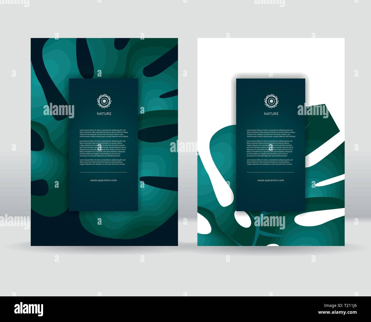 Tropical leaves poster template Stock Vector Image & Art - Alamy