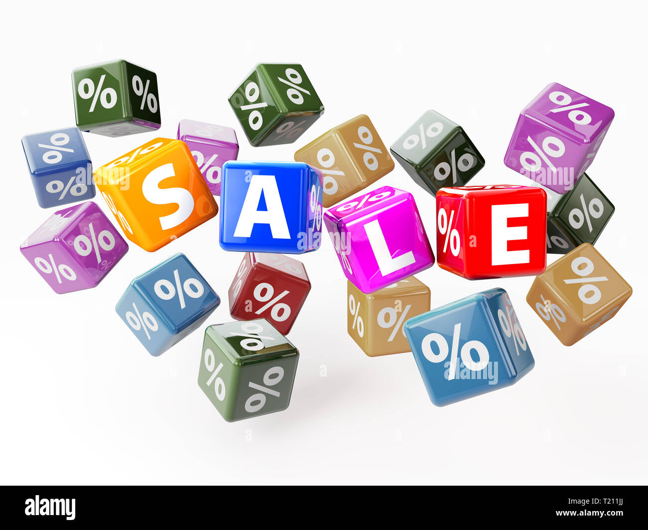 3d cubes with percent.Design template for sale promotion concept. 3d ...
