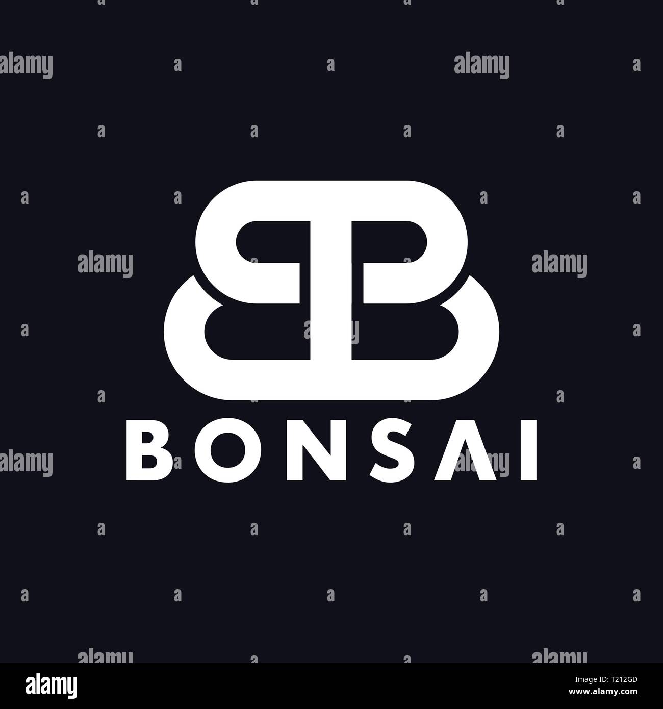 B letter bonsai abstract logo design template Stock Vector Image & Art ...