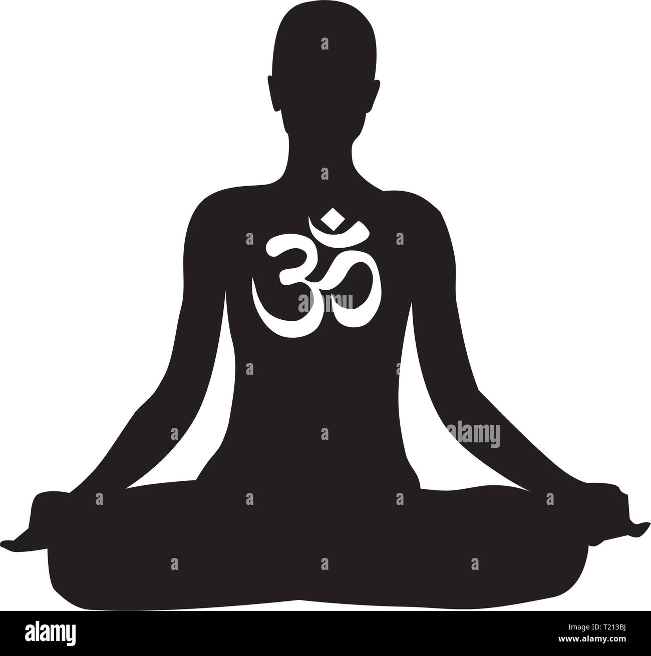 meditating person with OM symbol, logo Stock Vector Image & Art - Alamy
