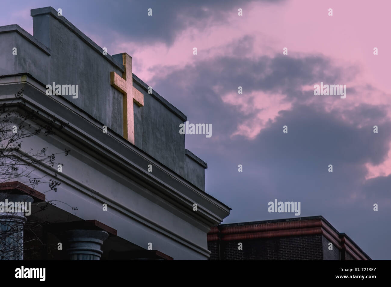 Cross on a building Stock Photo - Alamy