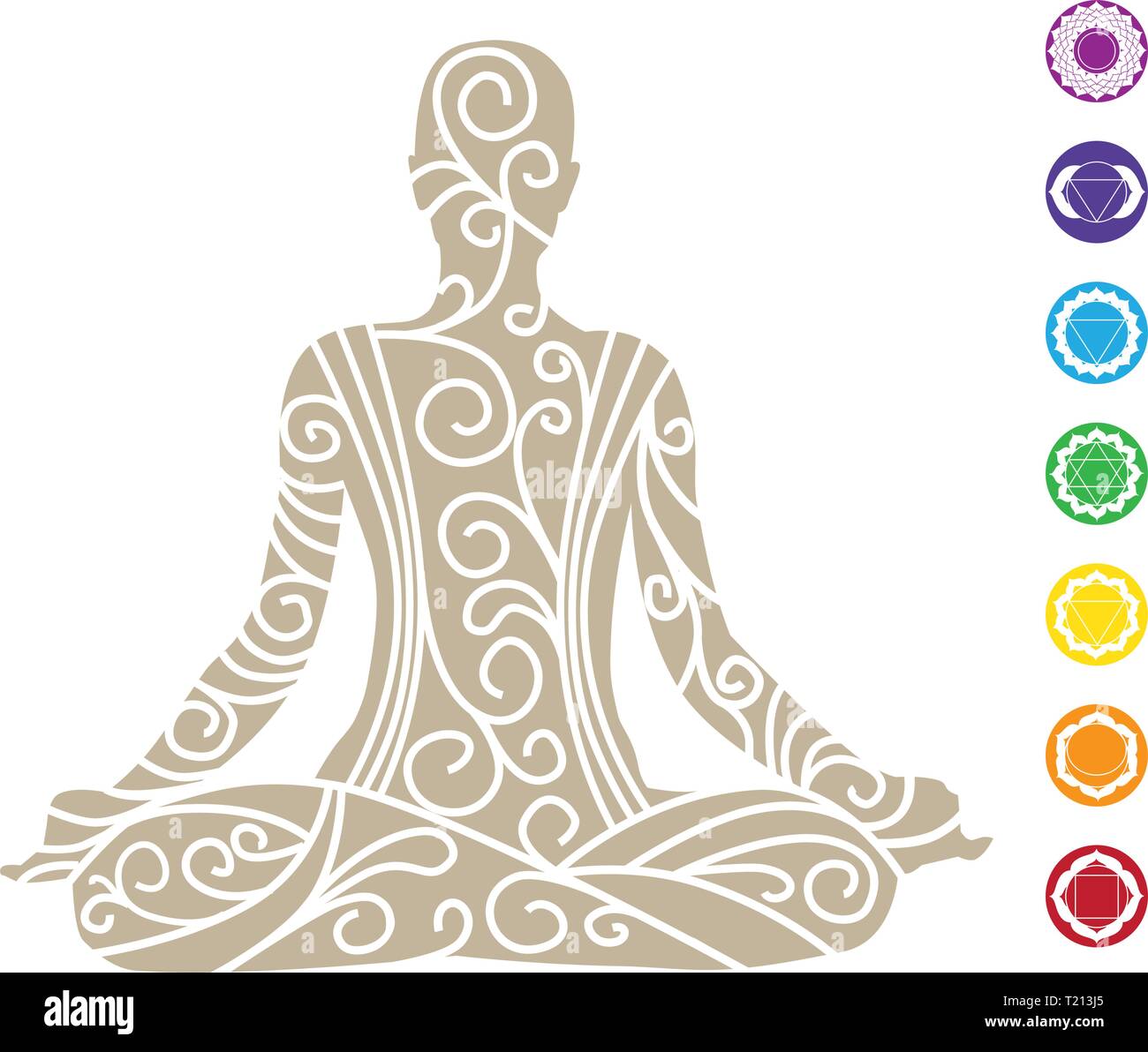 chakras, points in the subtle body, meditation practices Stock Vector ...