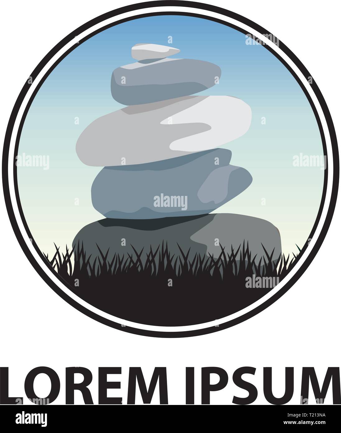 Zen Stones and blue sky, vector graphic design element Stock Vector ...