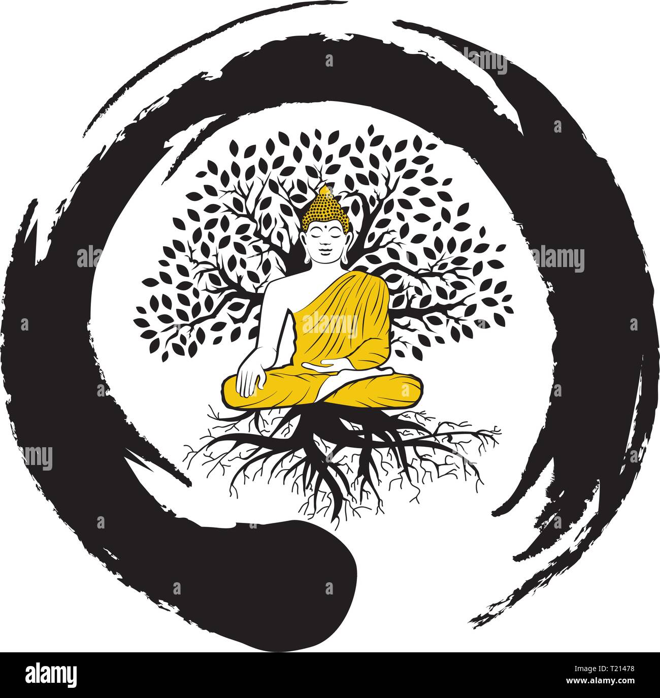 Buddha and tree of life Stock Vector Image & Art - Alamy