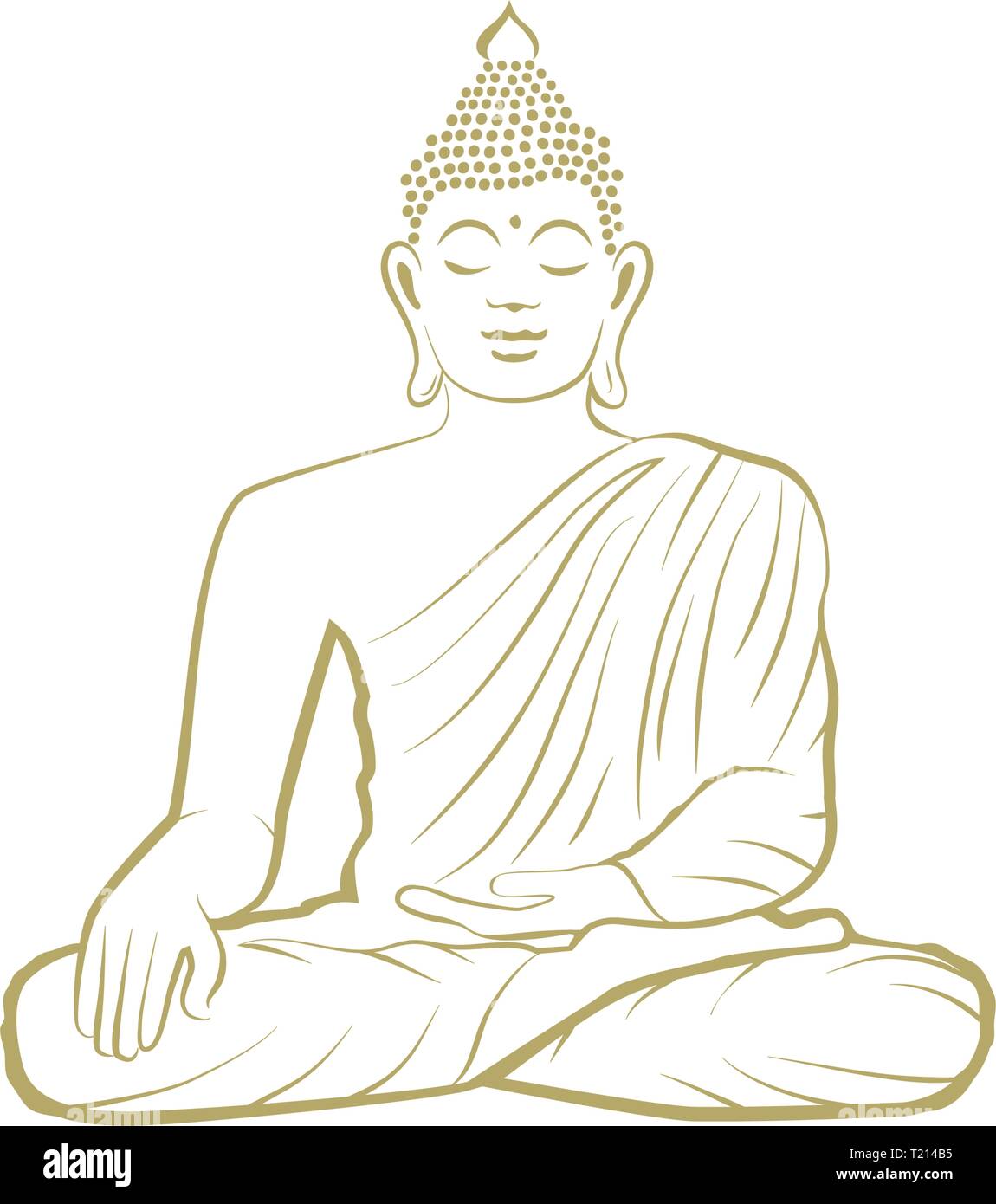 Golden Buddha, vector Stock Vector Image & Art - Alamy