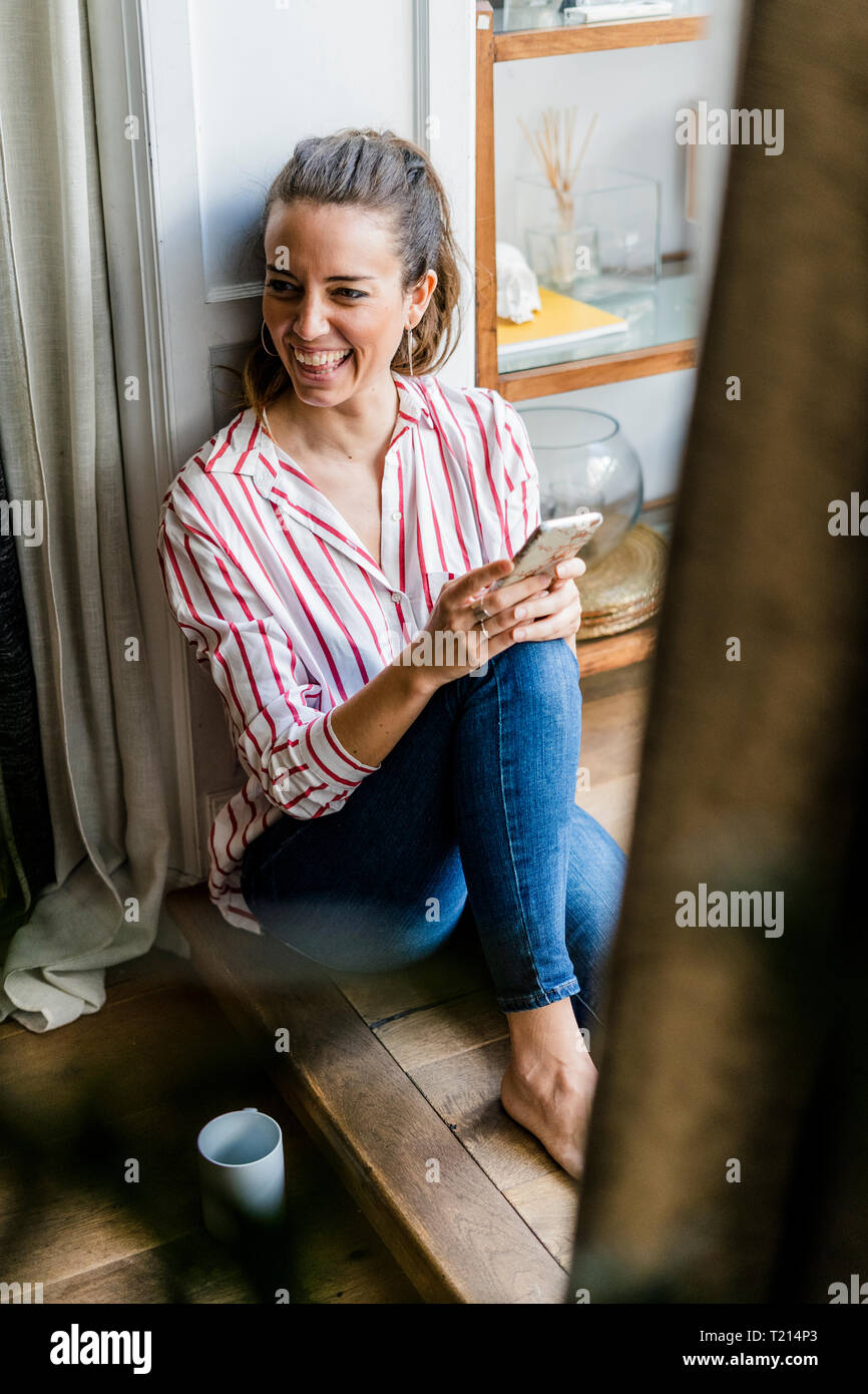 Three friends at home, living together Stock Photo - Alamy