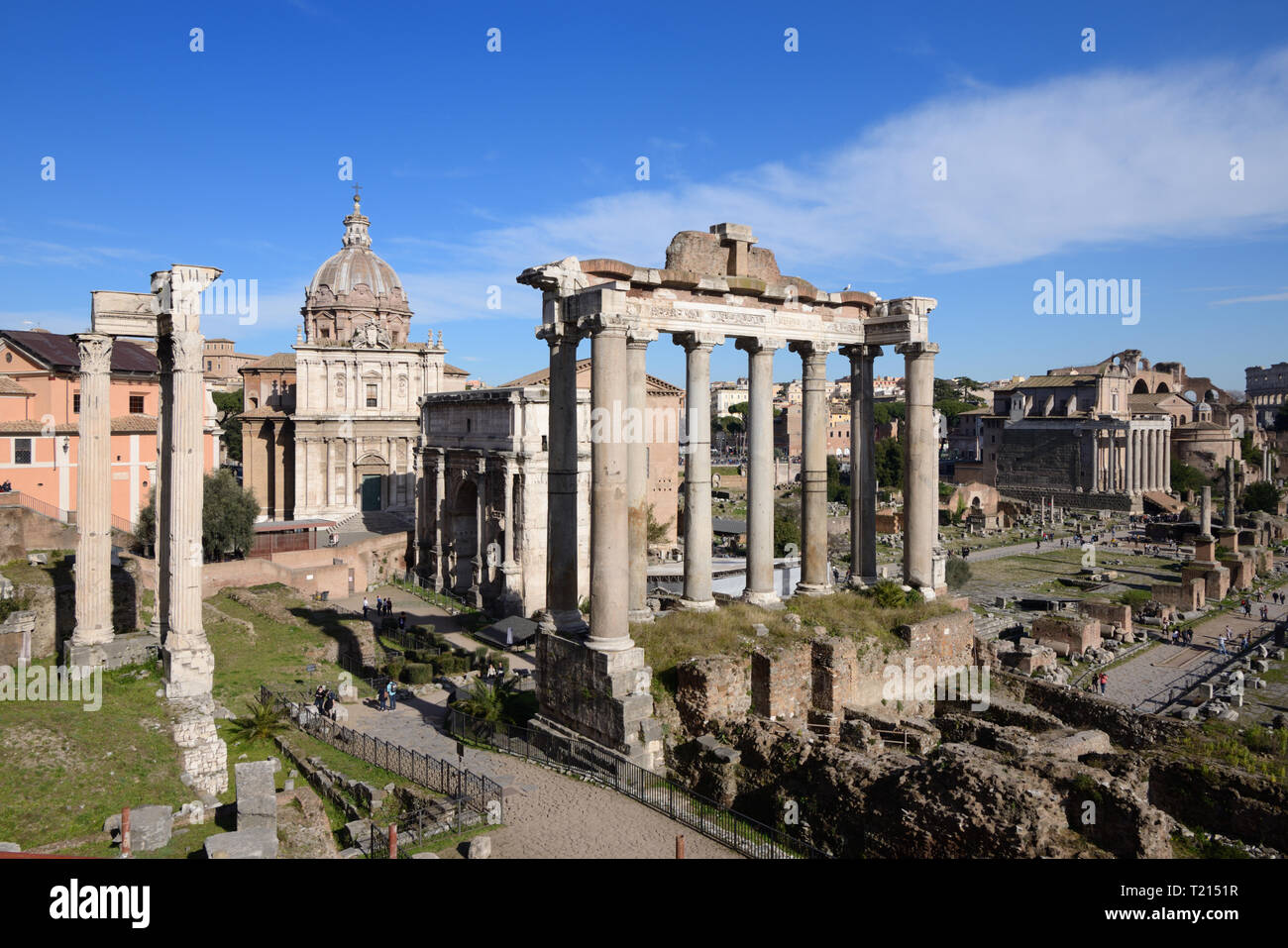 Temple of Saturn 497BC & Church of Santi Luca e Martina Roman Forum ...