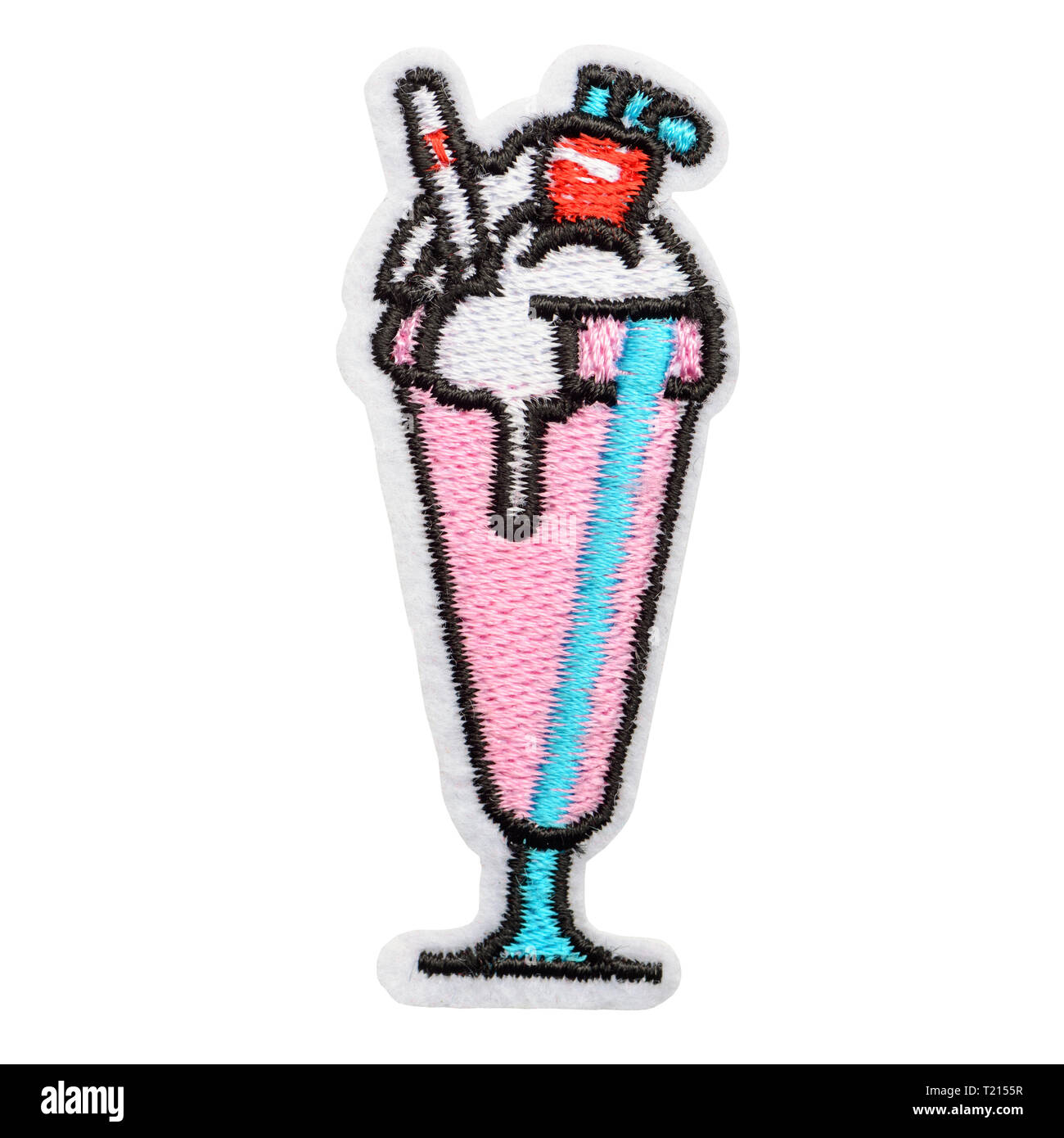 Cocktail fabric patch on white Stock Photo - Alamy