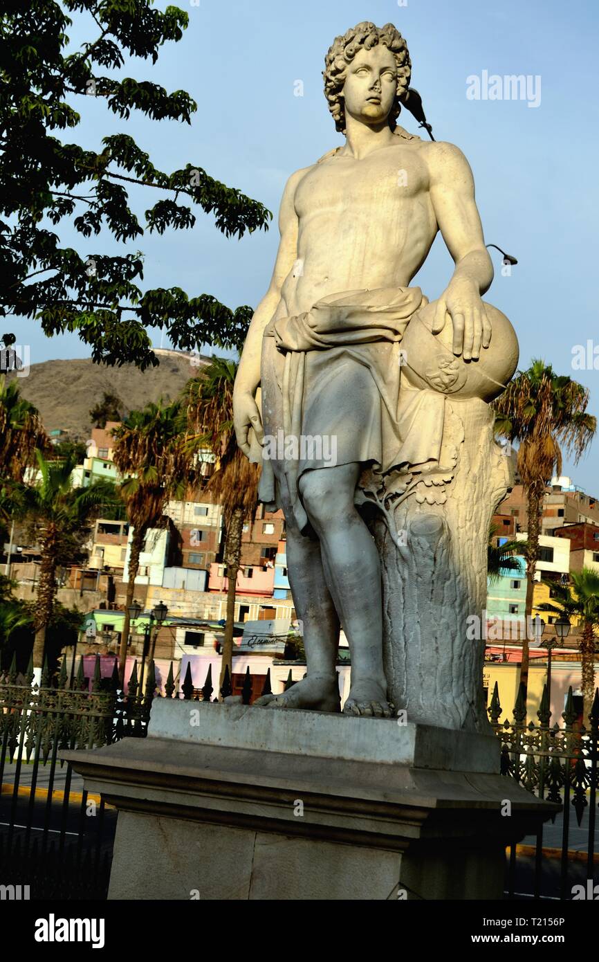 Rimac - Gemini statue - Parque de la Alameda in LIMA. Department of ...