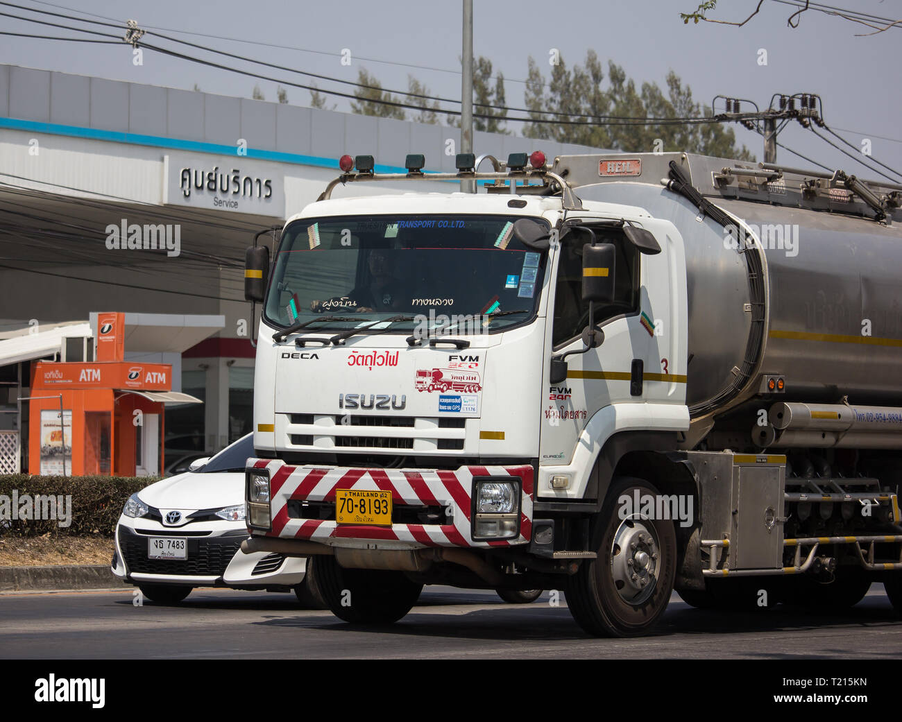 Chiangmai, Thailand - March 8 2019: Private Oil Truck. On Truck on road ...