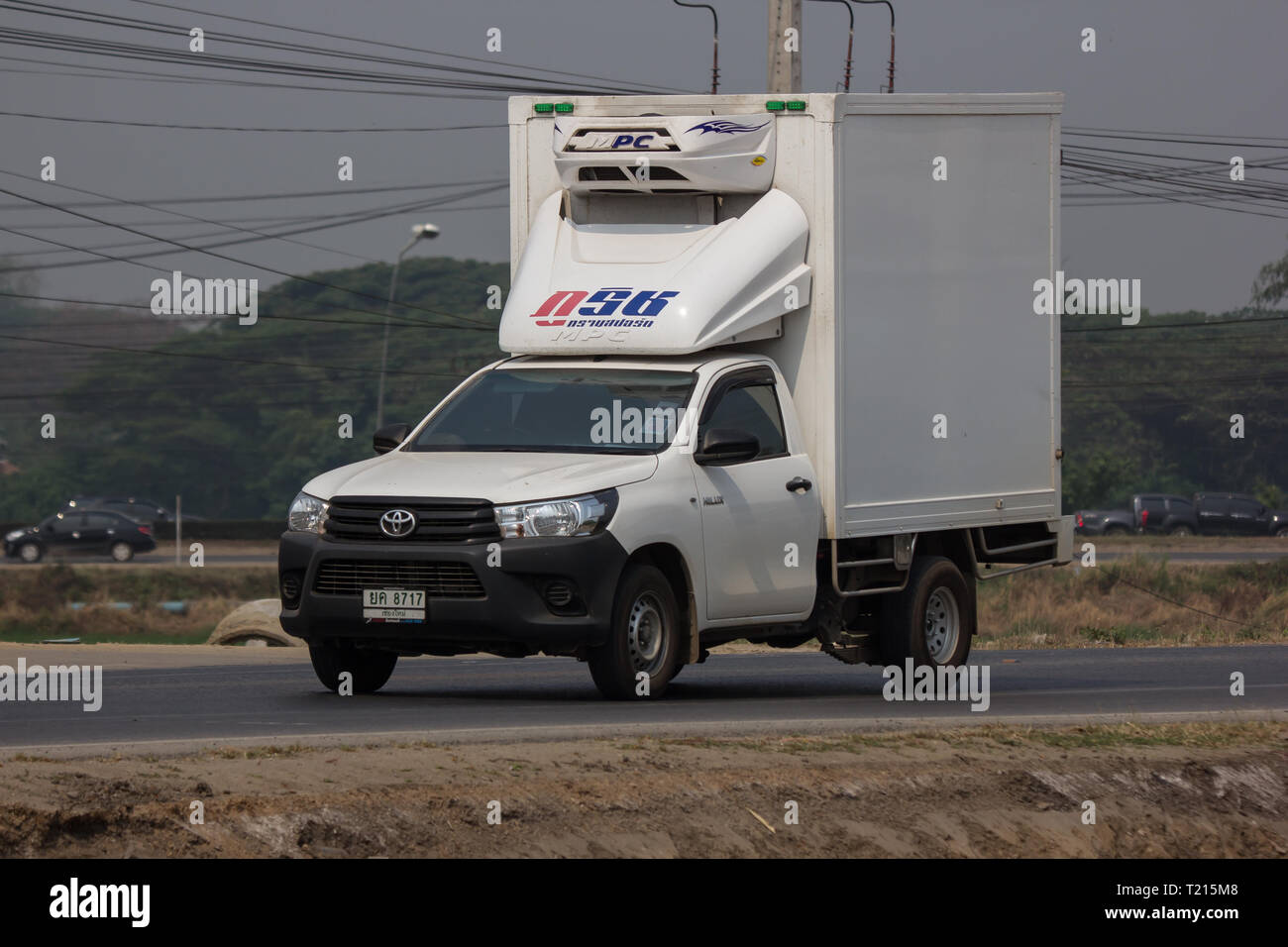 Chiangmai, Thailand - March 27 2019: Container truck of Phurich ...